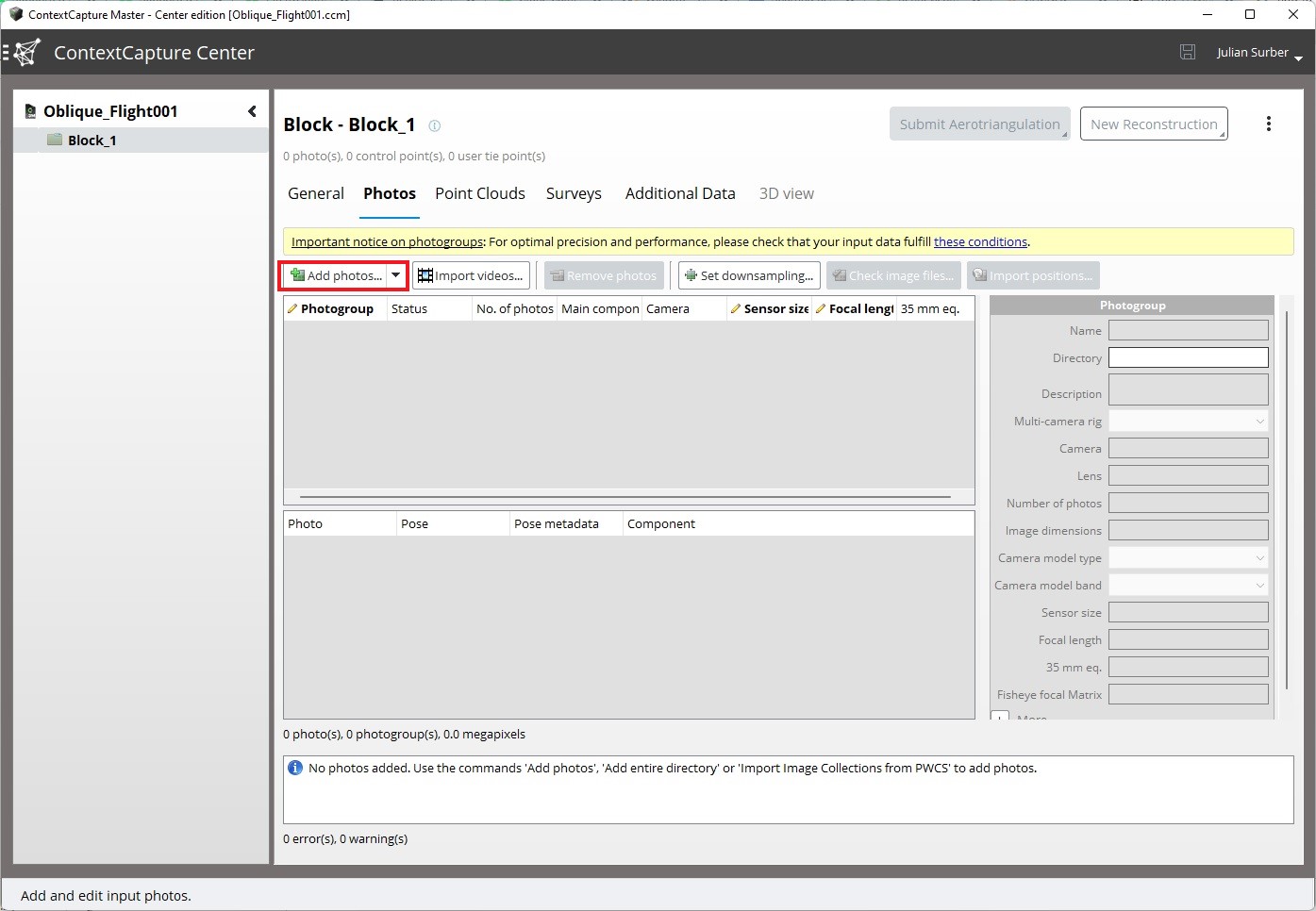 Process WingtraOne images with Bentley ContextCapture