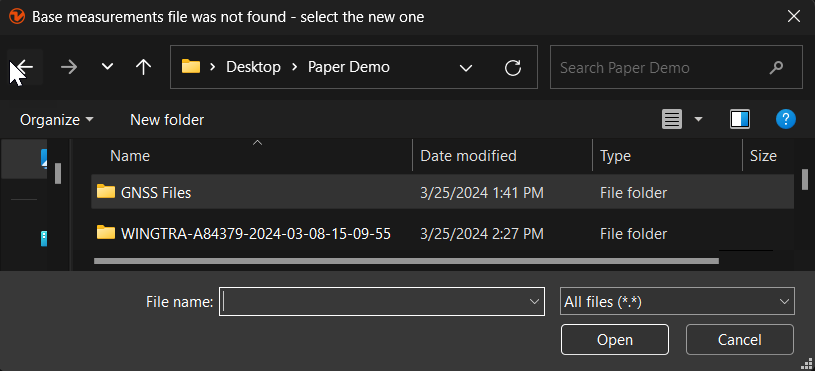 Processing Data in Wingtra LIDAR App