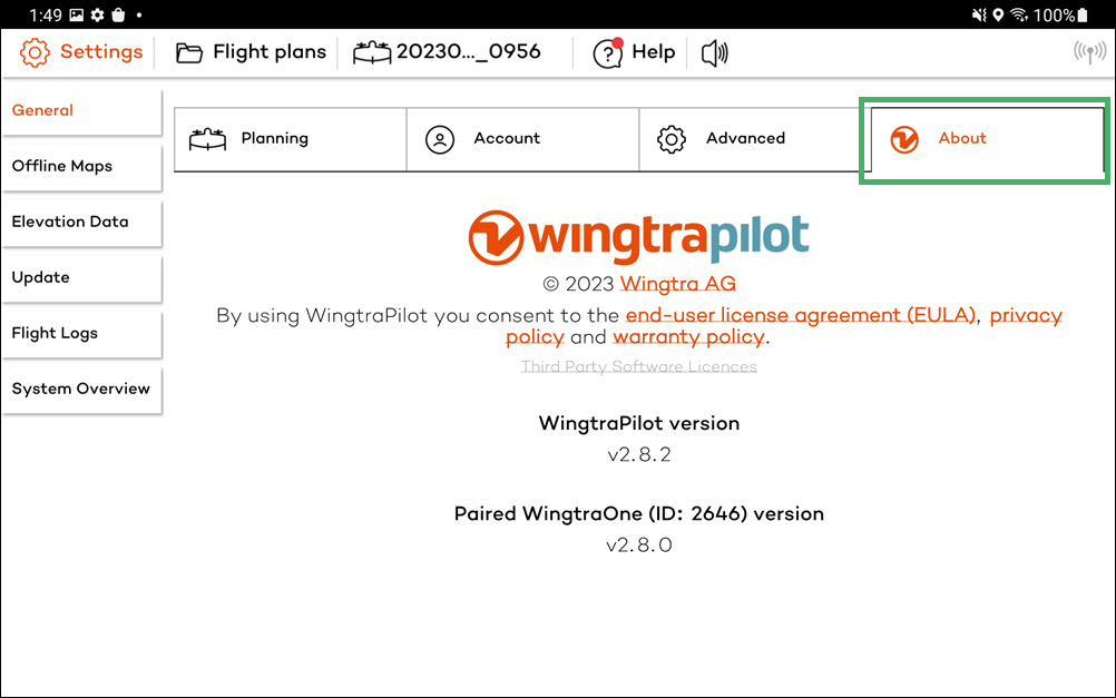 WingtraPilot General Settings