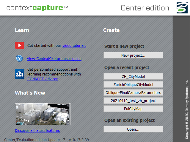Process WingtraOne images with Bentley ContextCapture