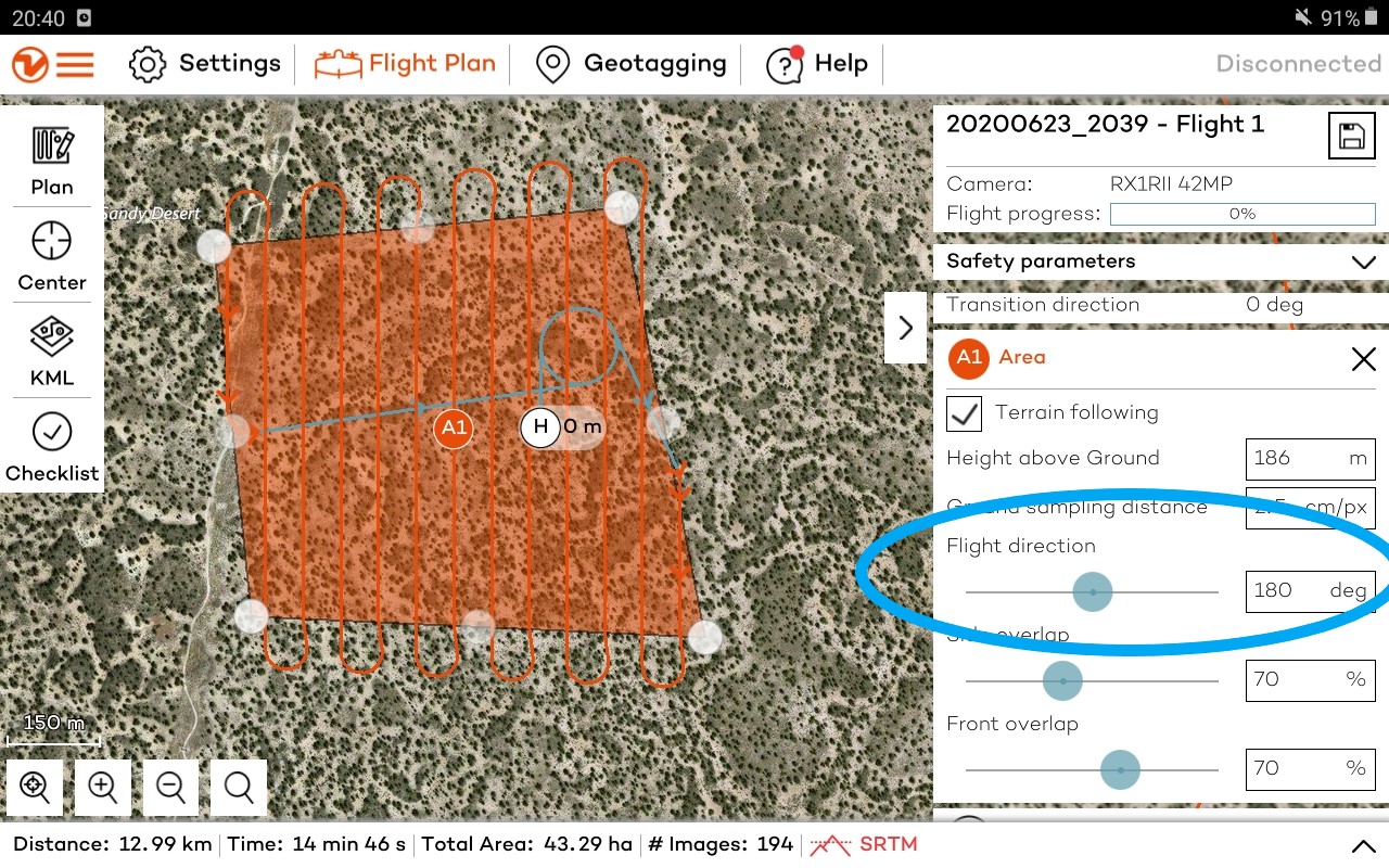 How to choose the optimal flight direction