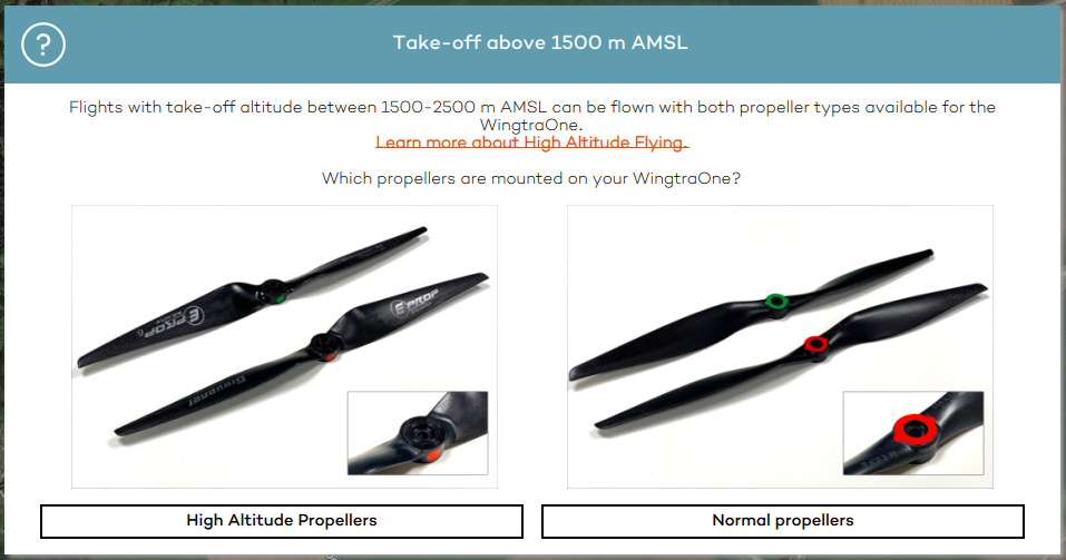 Flying at high altitudes (>1500 m above mean sea level)
