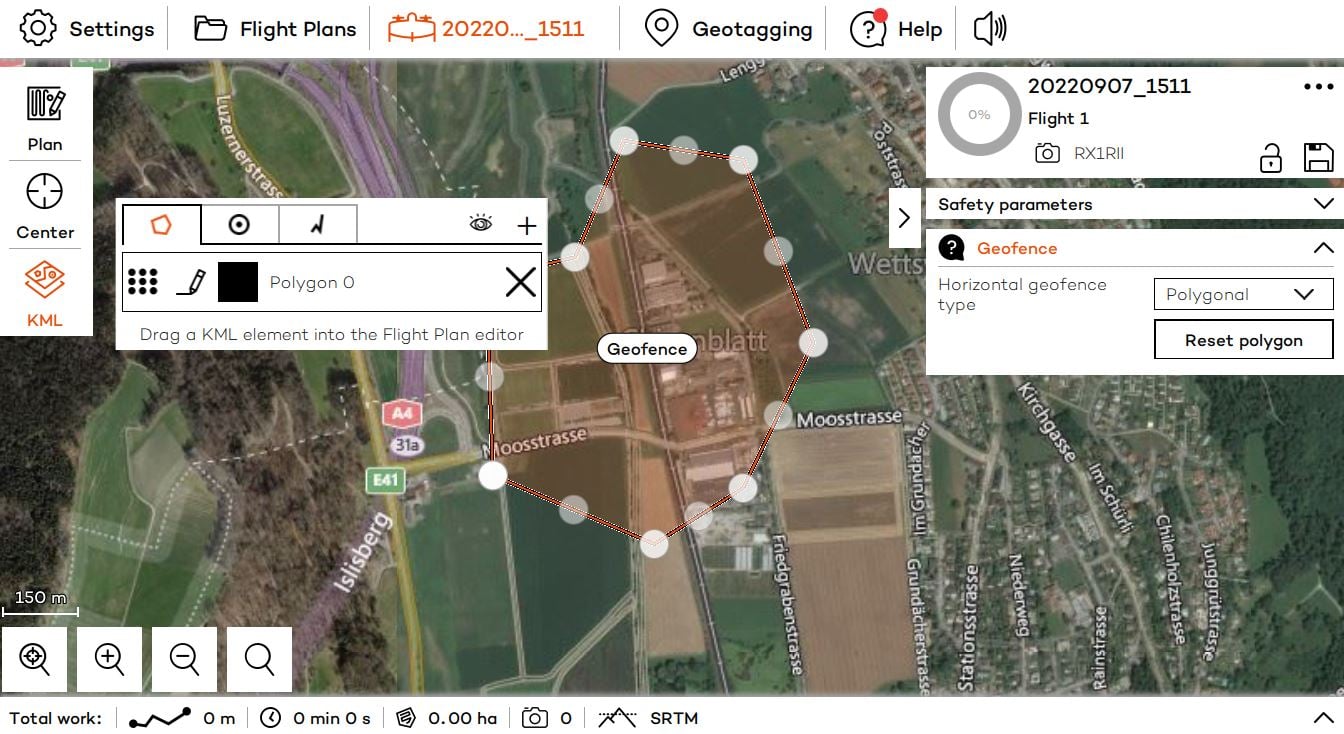 Using KML files for flight planning