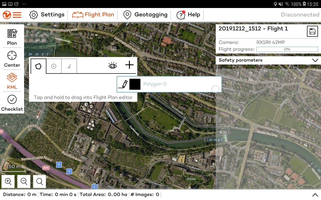 Using KML files for flight planning