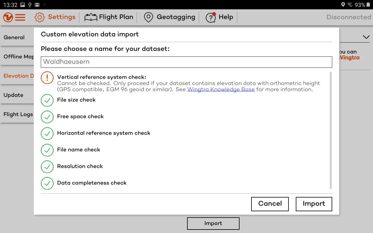 Custom elevation data import