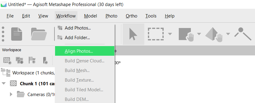Process WingtraOne images with Agisoft Metashape