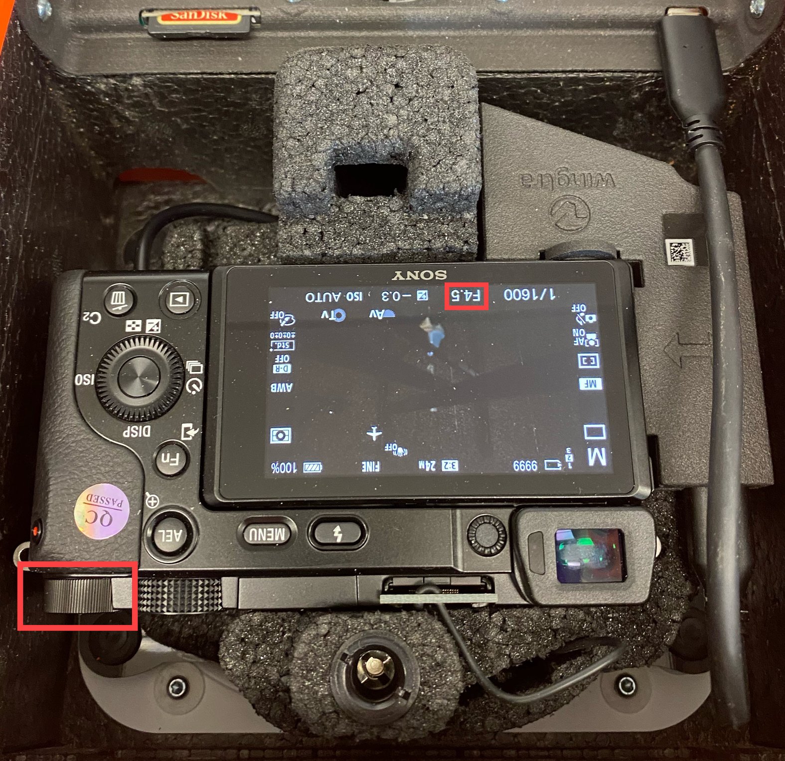Set up Sony a6100 nadir camera