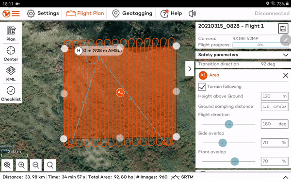 Flying in dynamic terrains