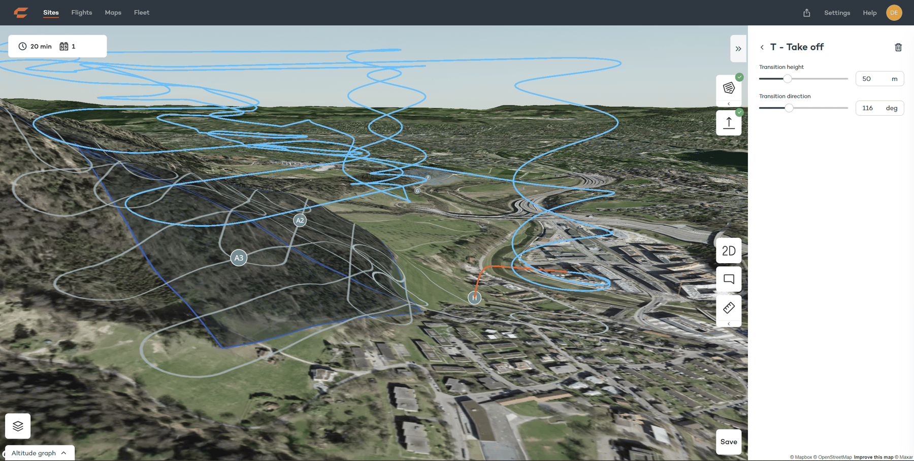 Flying in dynamic terrains