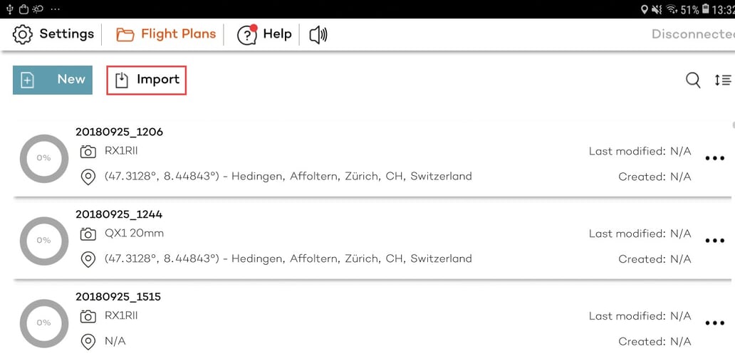 Import and export flight plan into/from WingtraHub