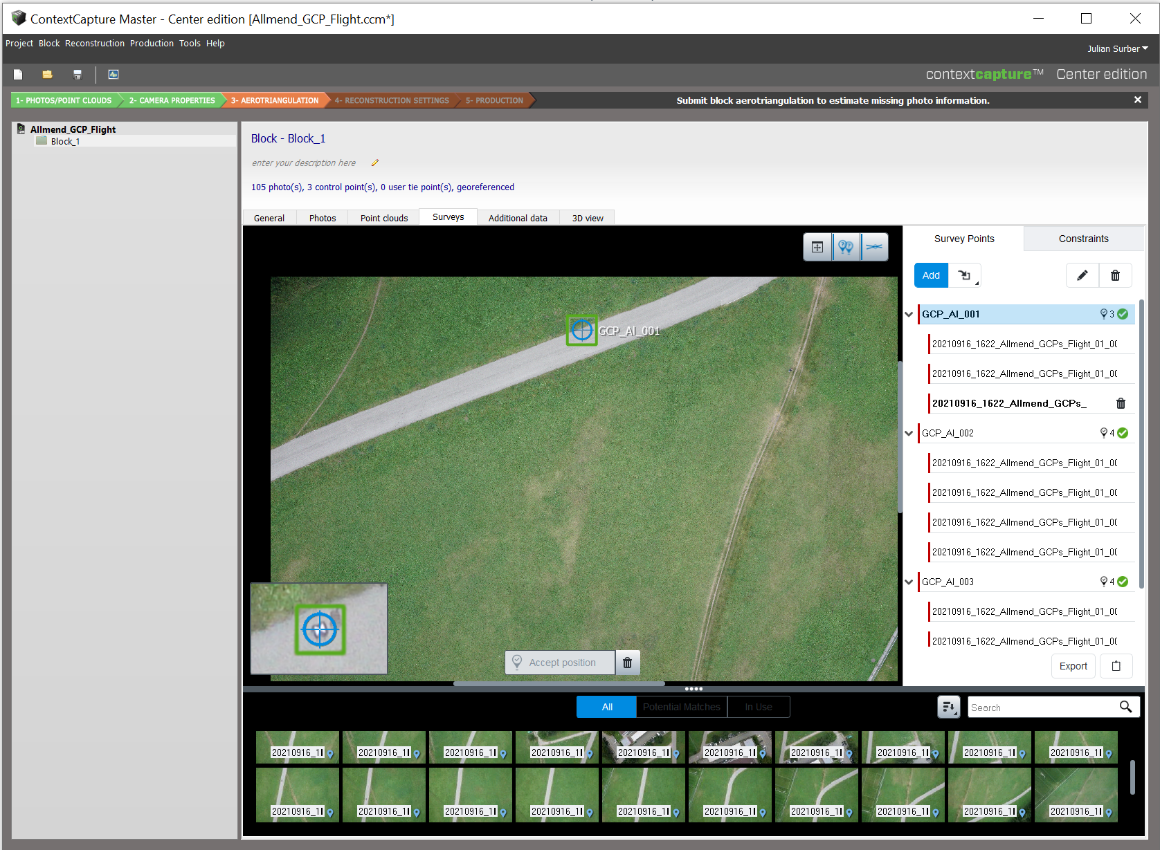 Process WingtraOne images with Bentley ContextCapture