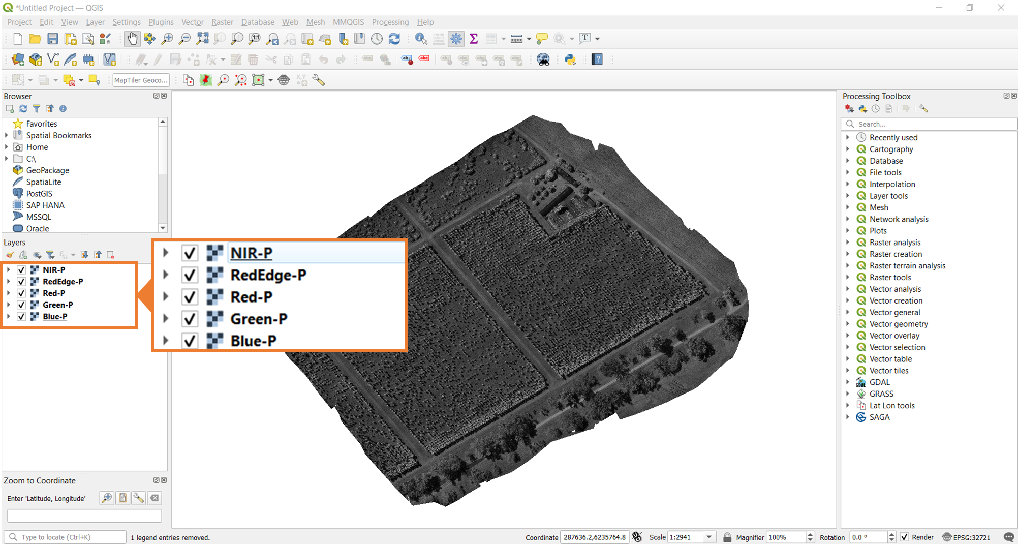 Using QGIS To Create Custom Orthomosaics And Vegetation Indices From RedEdge P Data